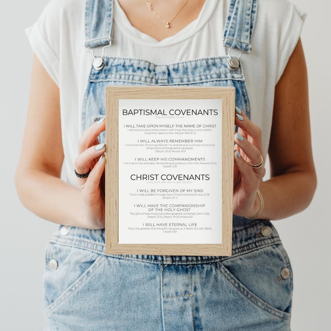 Baptism Covenants Printable Art: LDS Gift, Church Decor (digital ...