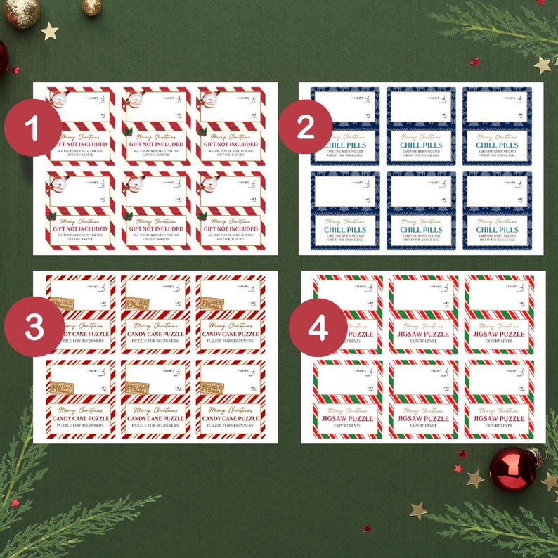 Funny Christmas Gift Tags - Printable White Elephant Labels (PDF) - Etsy