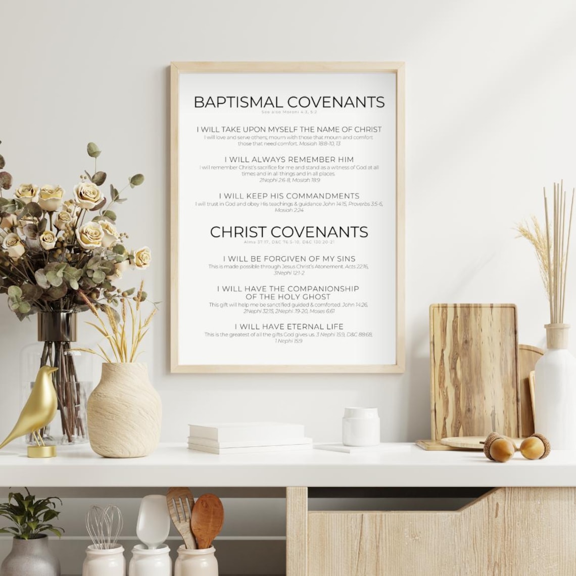 Baptism Covenants Printable Art: LDS Gift, Church Decor (digital ...