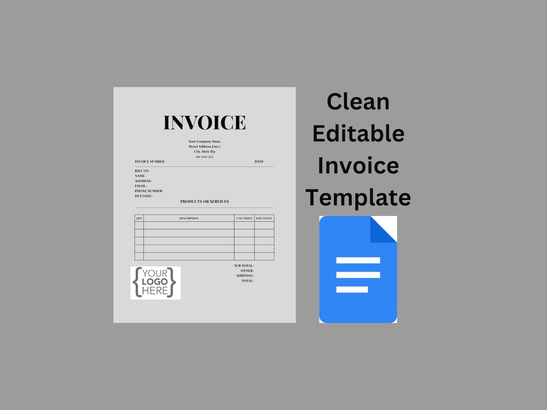 Editable Google Doc Invoice Template Google Doc Google Doc Template ...