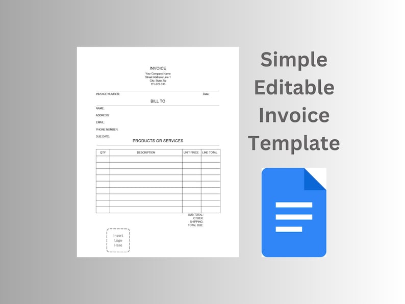Editable Google Doc Invoice Template - Google Doc- Editable Invoice ...