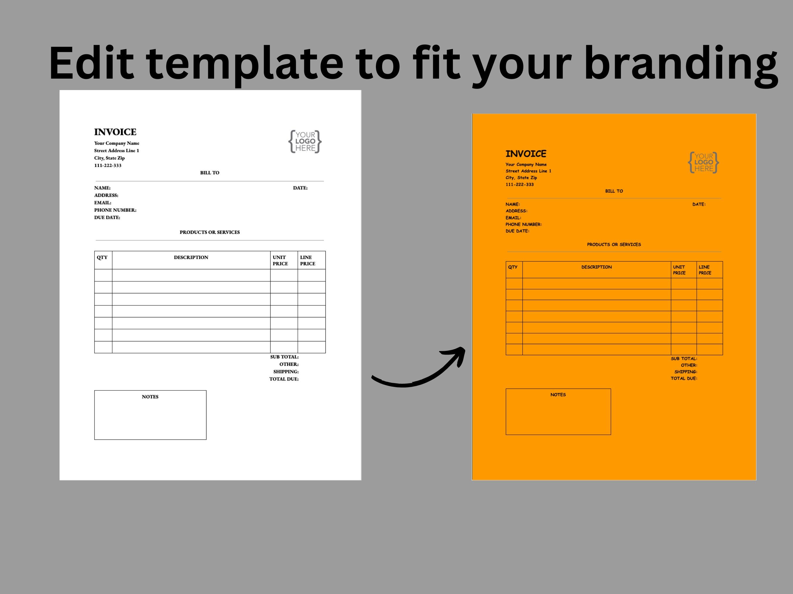 Editable Google Doc Invoice Template - Google Doc- Google Doc Template ...
