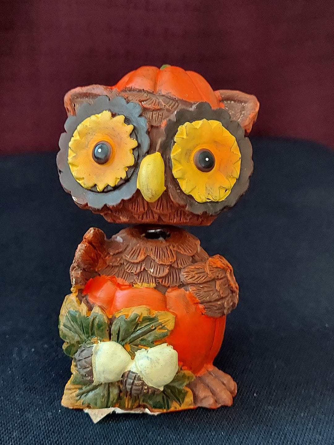 OWL, Fall Harvest Bobble Head Figurine - Etsy