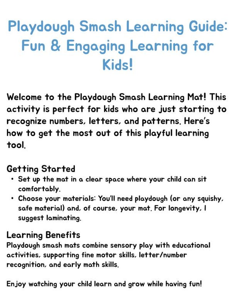 Educational Playdough Smush Mat Alphabet Learning Activity for Kids K-T ...