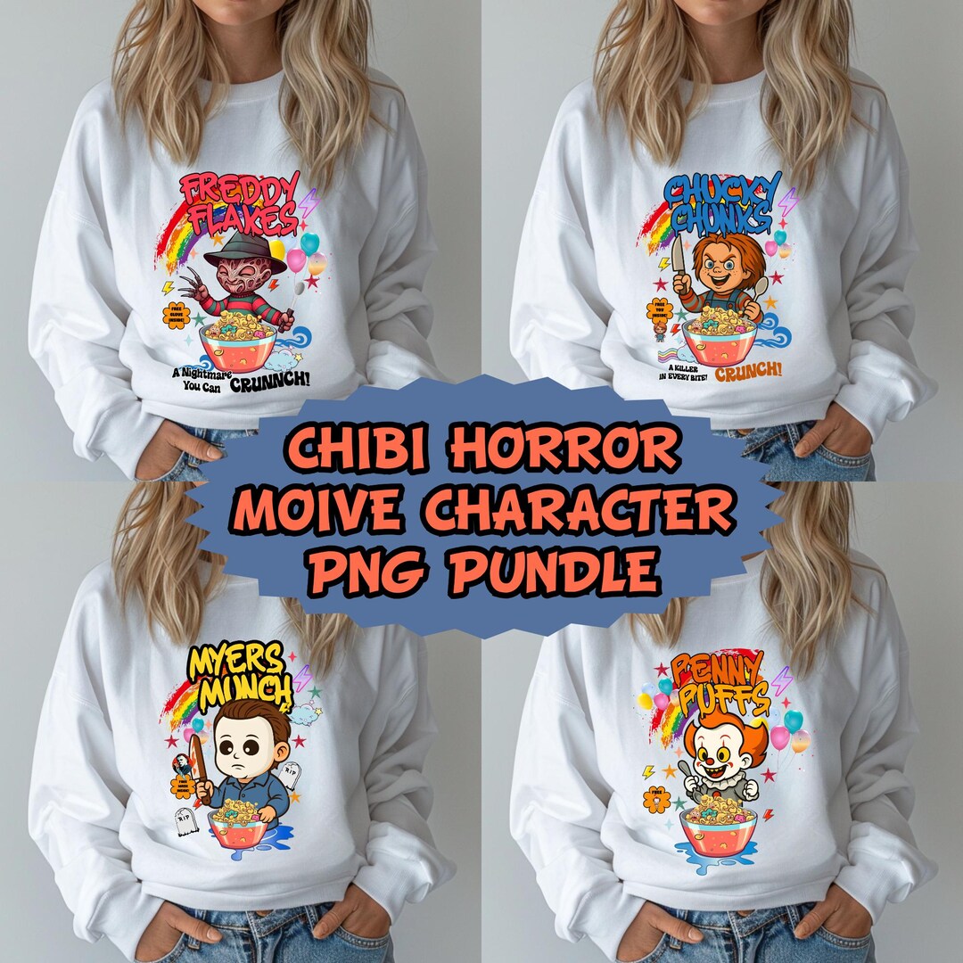 Chibi Horror Movie Character Png Bundle, Horror Halloween Png, Killer ...