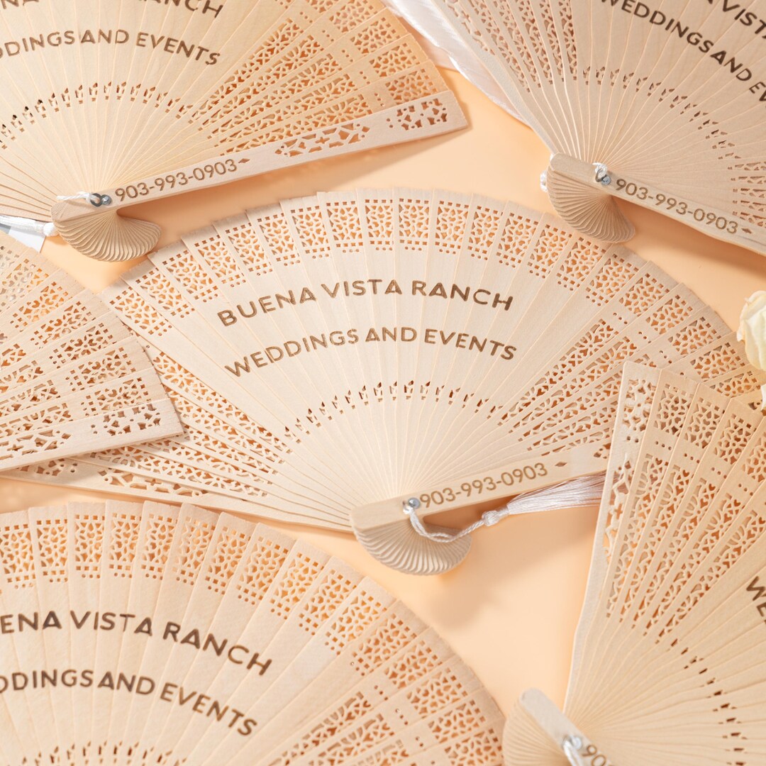 Custom Wooden Hand Fans, Bulk Wedding Favors (10 PCS) - Etsy