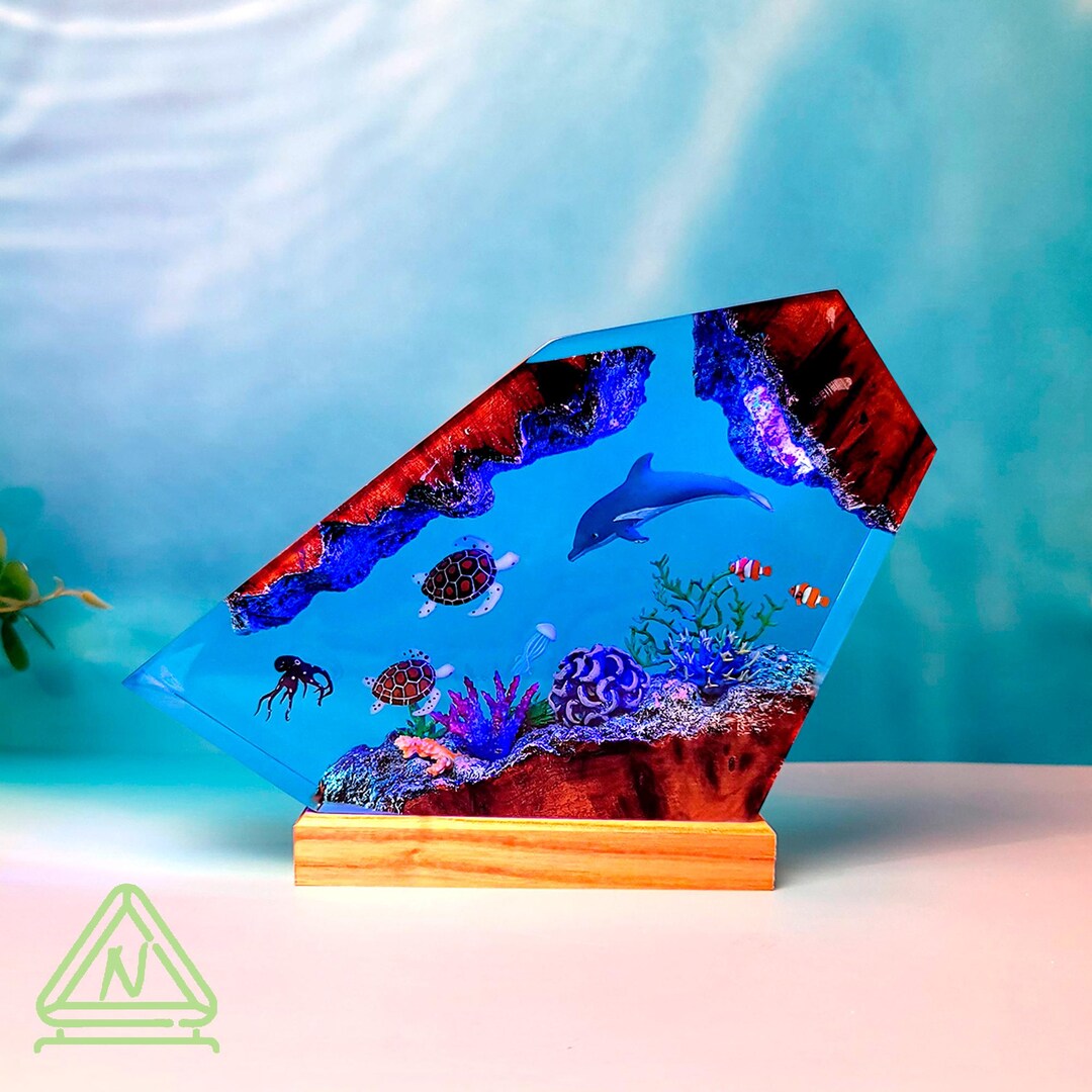 Lamp Epoxy Resin Ocean, Dolphin Resin Lamp, Ocean Lamp Night Light ...