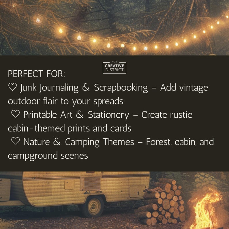 Rustic Campground & Cozy Cabin Digital Paper Pack – Cabin Life 20 ...