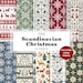Scandinavian Christmas Seamless Patterns Nordic Folk Art Holiday ...