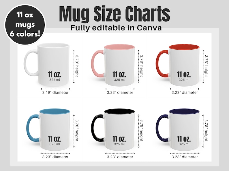 Mug Size Chart for POD Sellers – Mug Color Guide for Accent ...