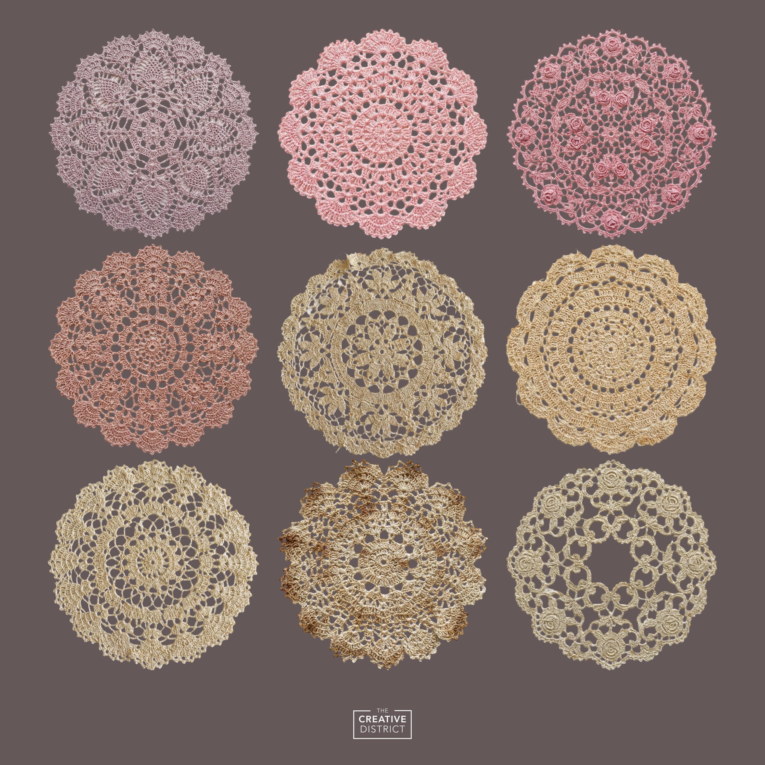 Printable Doilies Clipart Bundle – Vintage Lace PNG Faux Lace Digital ...