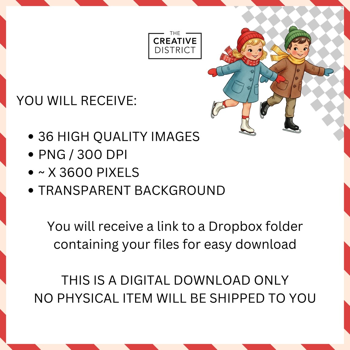 1950s Christmas Clipart Bundle, Retro Vintage Holiday Illustrations ...