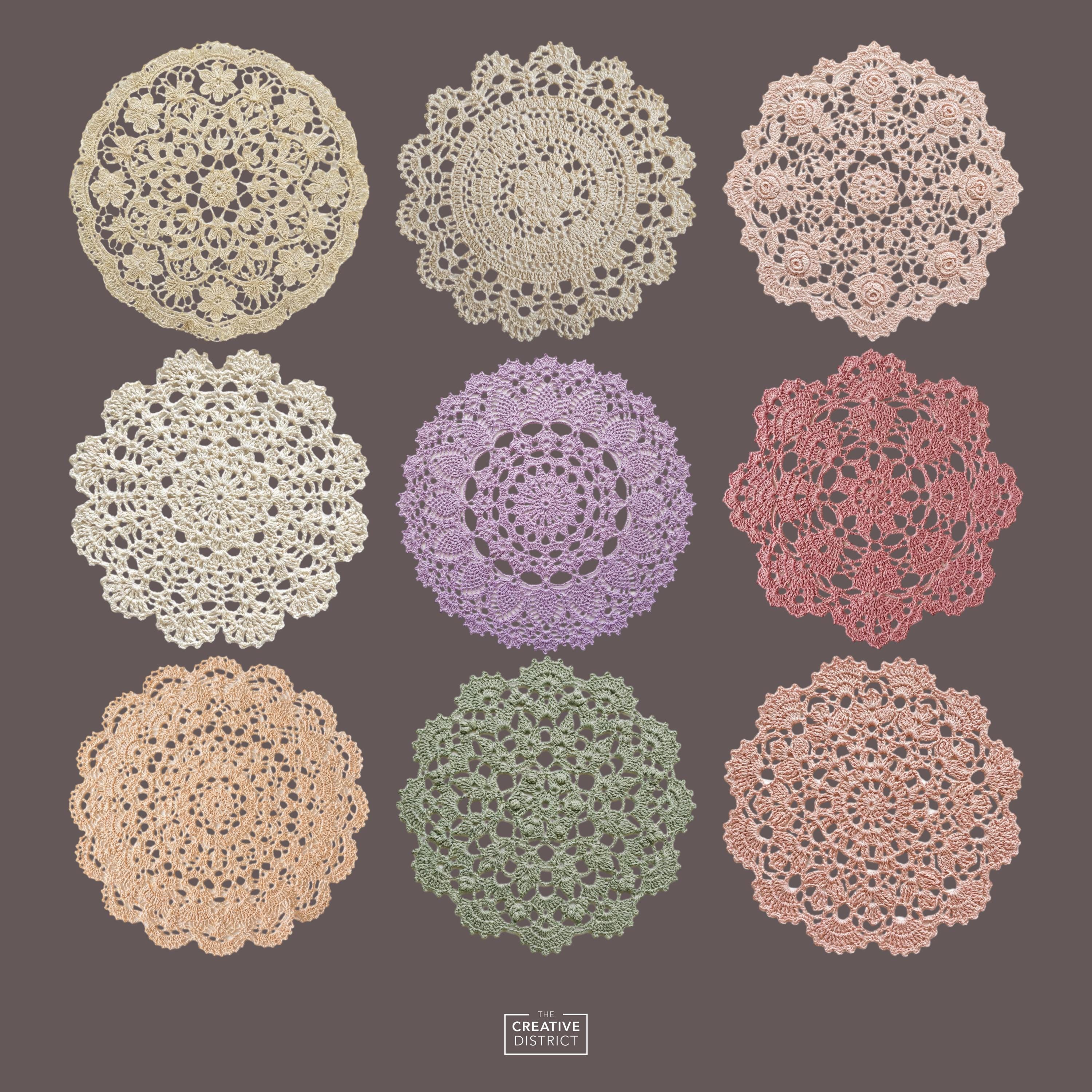 Printable Doilies Clipart Bundle – Vintage Lace PNG Faux Lace Digital ...