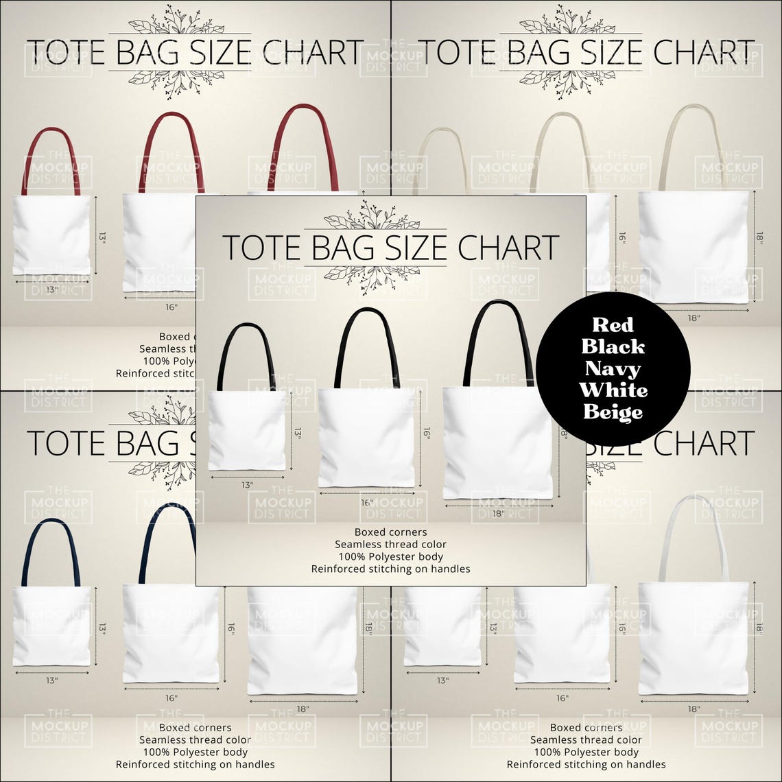 AOP Tote Bag Sizing Guide Canva Template Editable Bag Measurement Chart ...