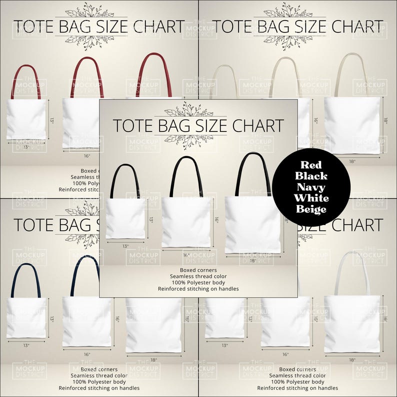 AOP Tote Bag Sizing Guide Canva Template Editable Bag Measurement Chart ...
