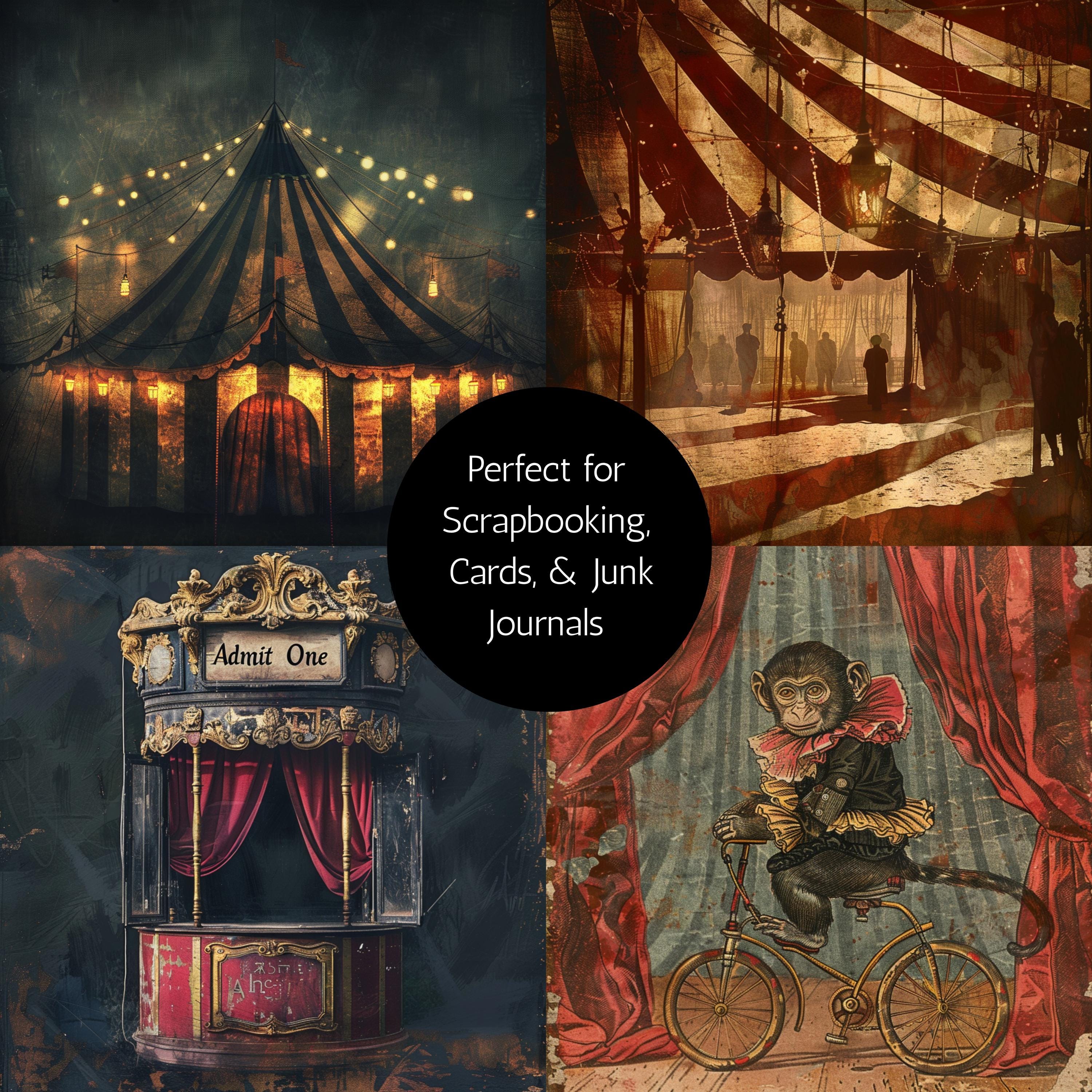 Victorian Circus Digital Paper – 20 Vintage Carnival Backgrounds ...