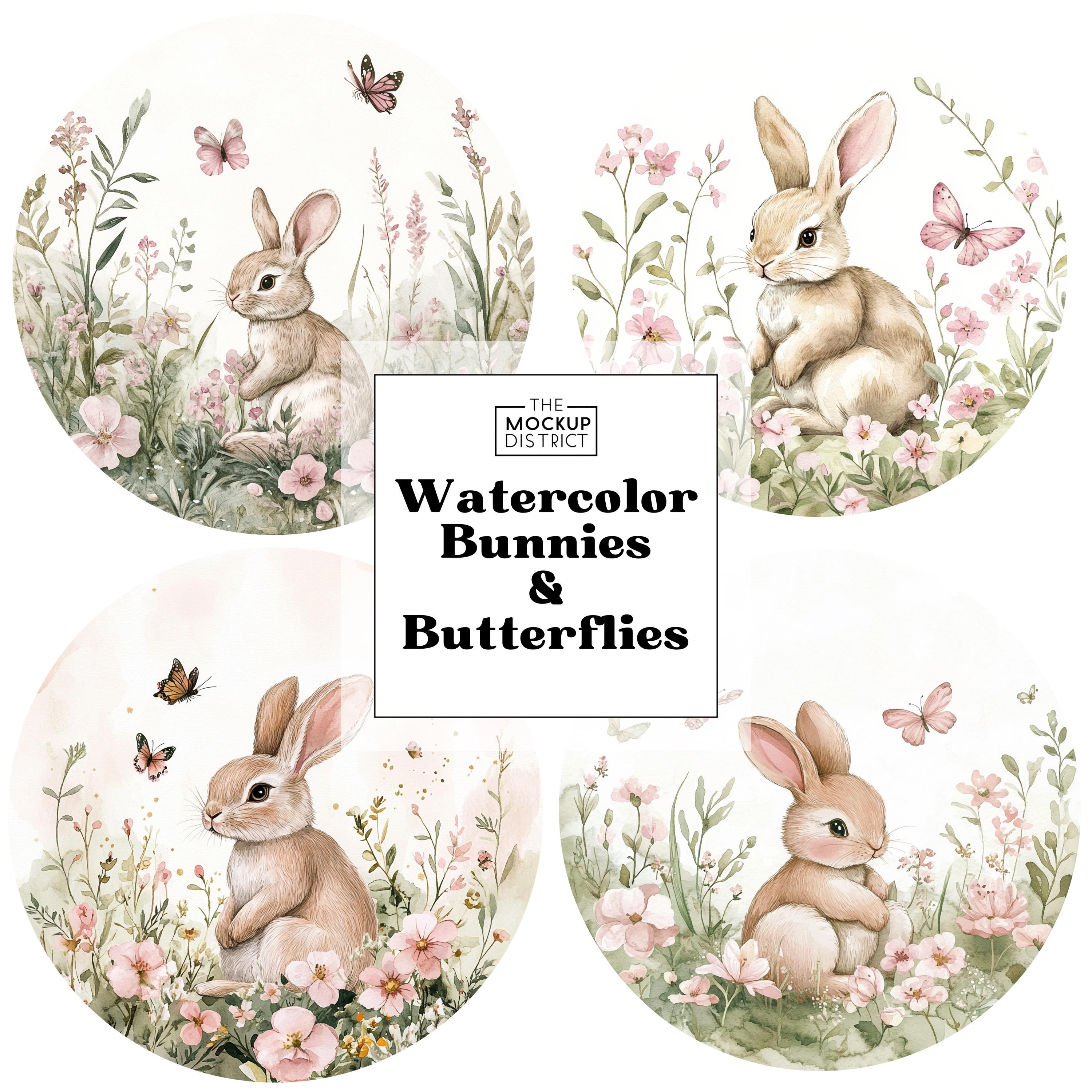 Watercolor Bunny PNG Clipart Cute Easter Bunnies Whimsy Easter Clipart ...