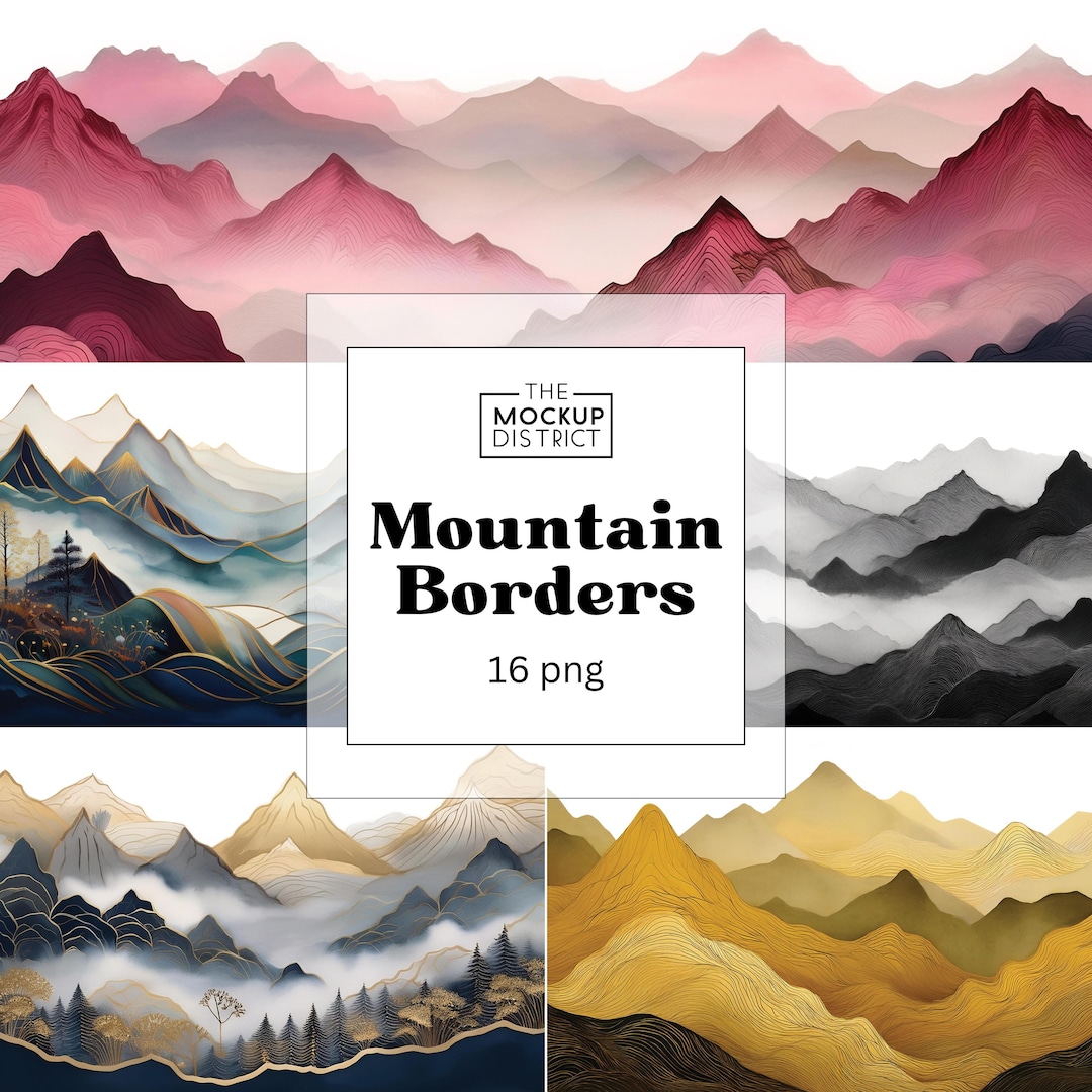 Mountain Border Png Mountains Graphics Scenic Designs Wilderness Bundle ...