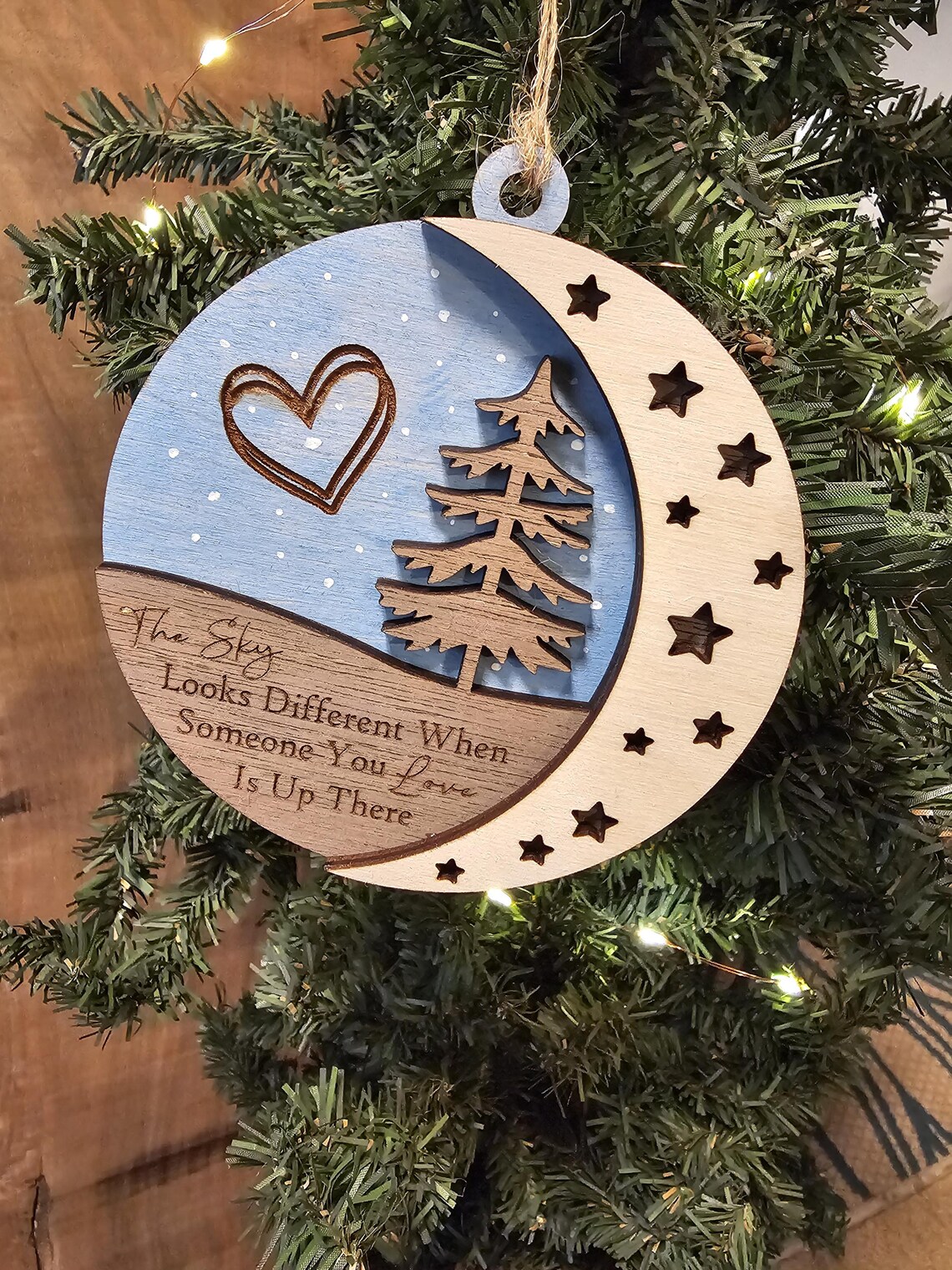 Memorial Loss Remembrance Wood Sky Stars Mountains Christmas Xmas Tree ...
