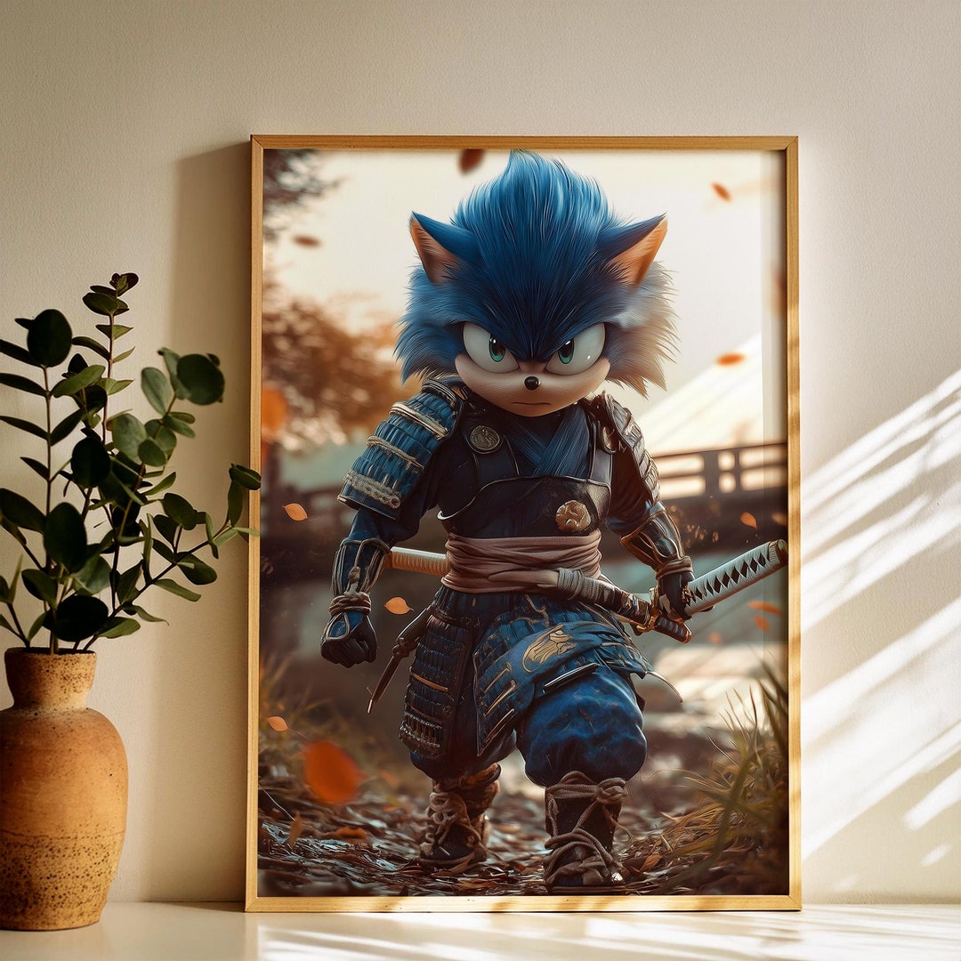 Sonic the Hedgehog as Samurai Warrior | Videogame Wall Art | Unique ...
