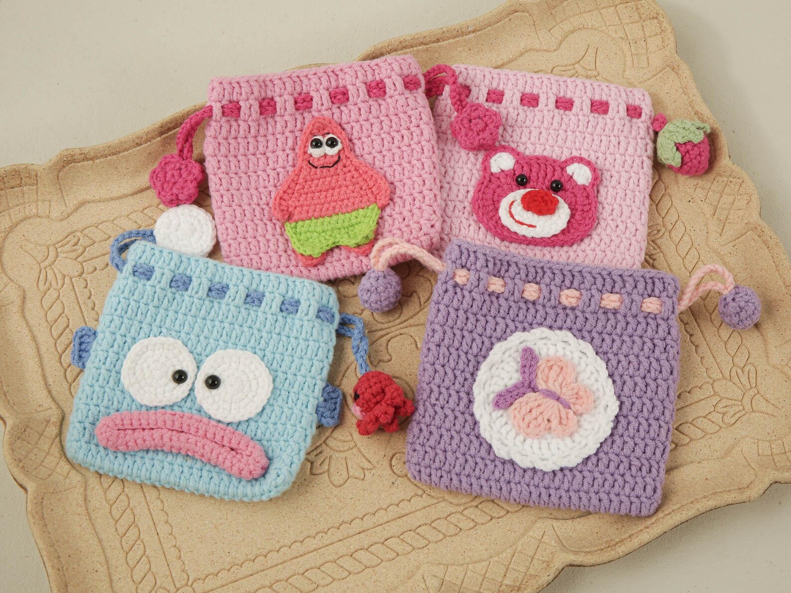 Crochet Drawstring Pouch,crochet Coin Purse,multi-purpose Crochet Mini ...