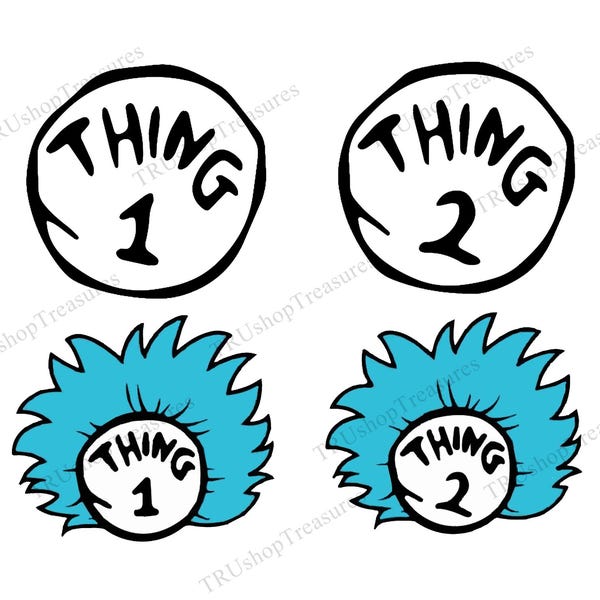 Thing 1 Thing 2 Faces - Etsy
