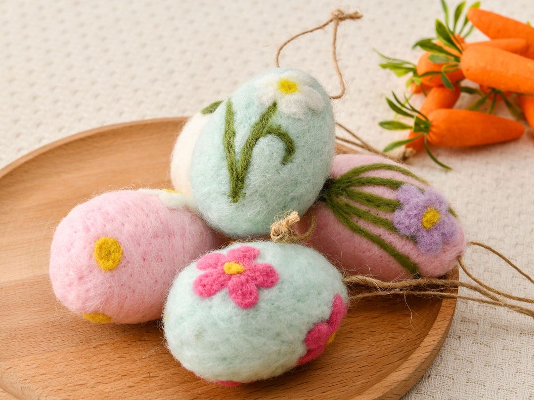 Easter Felt Eggs,wool Felt Easter Eggs,easter Basket Decor,easter Egg Felt Shapes,waldorf Toys ...