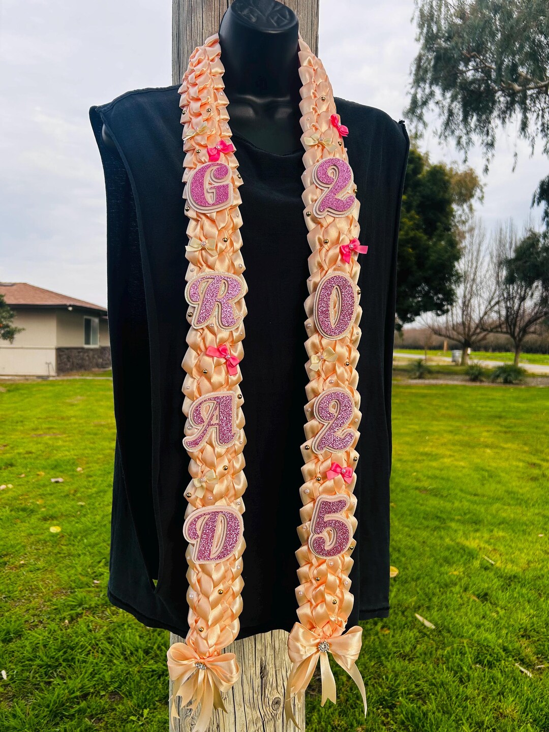 Double Braid Graduation Leis Customized Graduation Leis Pink Graduation ...