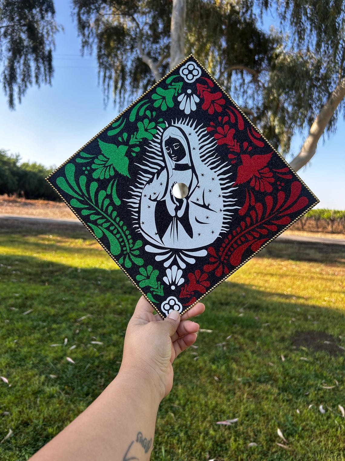 Talavera Graduation Cap Topper Virgin Mary Talavera Graduation Cap ...