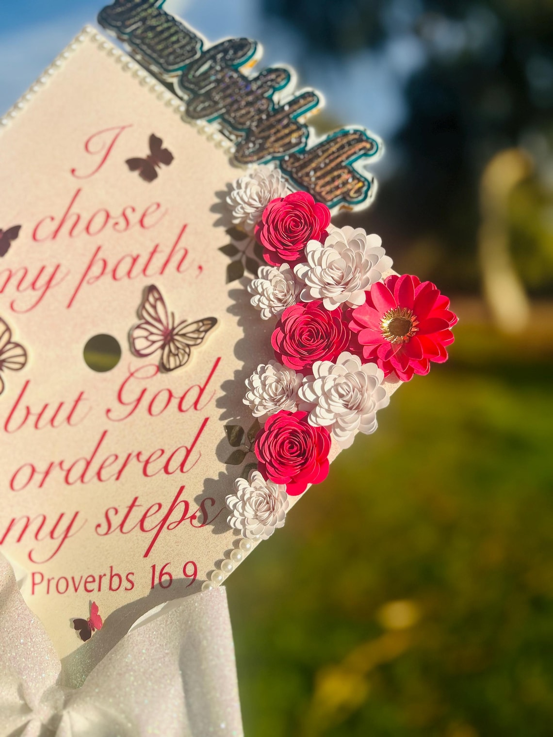 Proverbs 16:9 Faith Graduation Cap Topper Religious Graduation Cap ...
