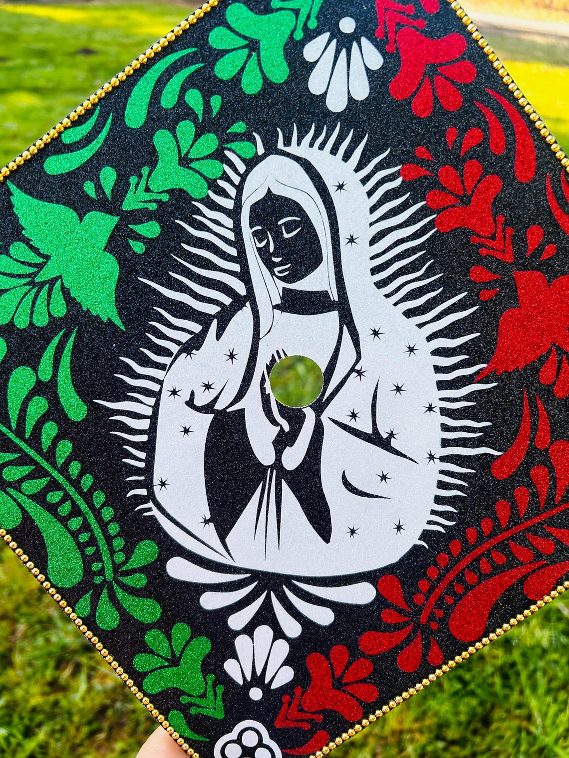 Talavera Graduation Cap Topper Virgin Mary Talavera Graduation Cap ...