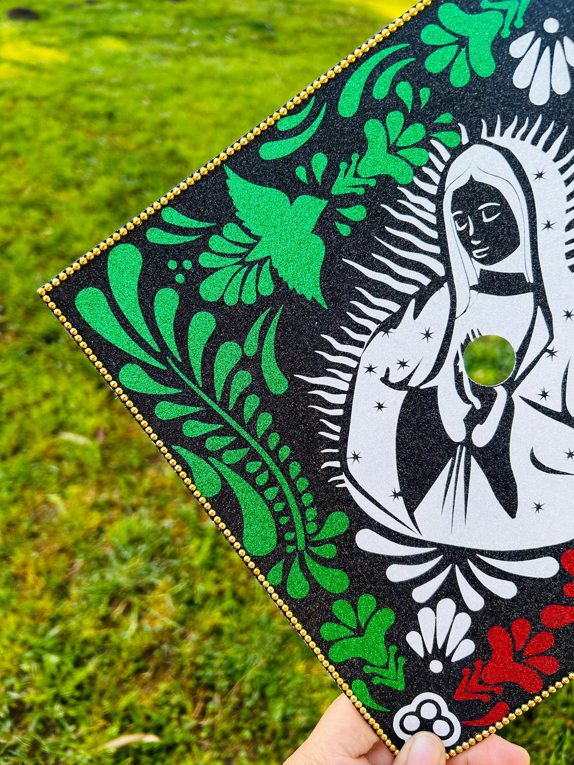 Talavera Graduation Cap Topper Virgin Mary Talavera Graduation Cap ...