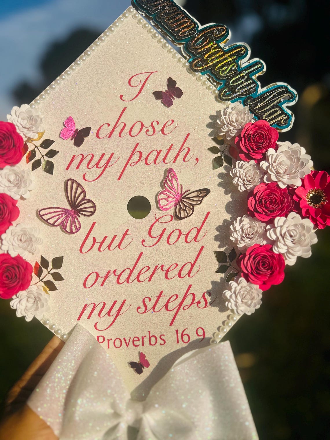 Ready to Ship Graduation Cap Topper, Bible Quote Graduation Cap Topper ...
