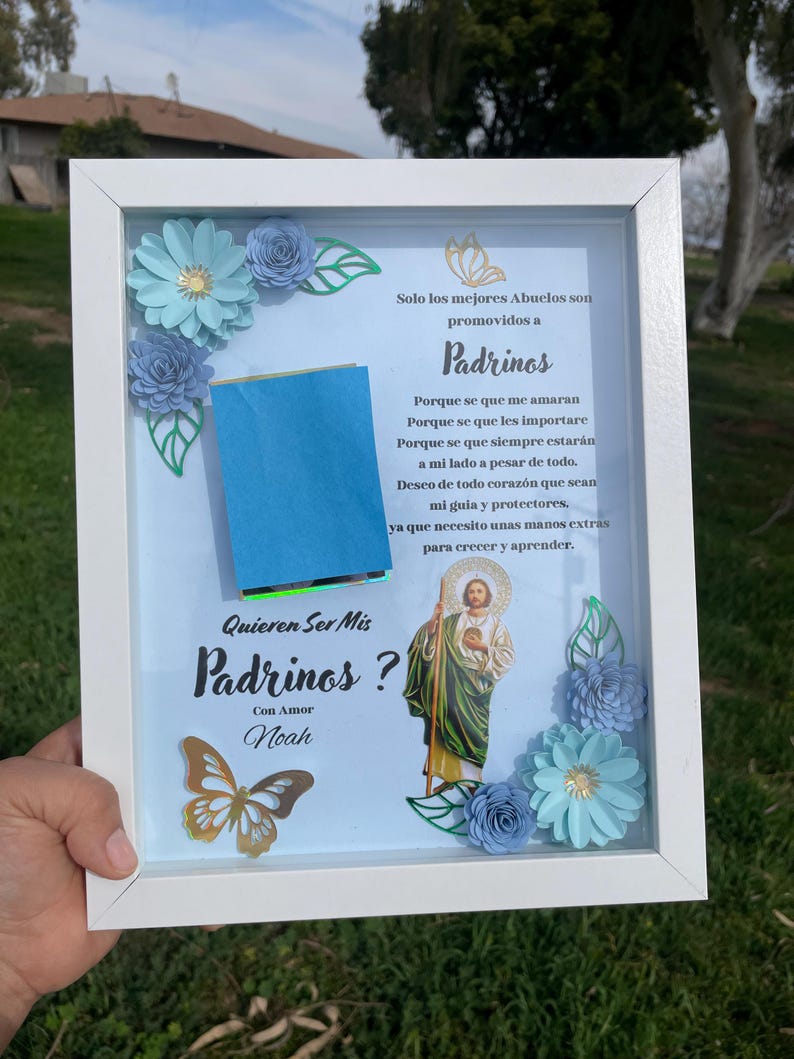 Padrinos Proposal Shadow Box Bautizo Shadow Box Godparents Proposal ...