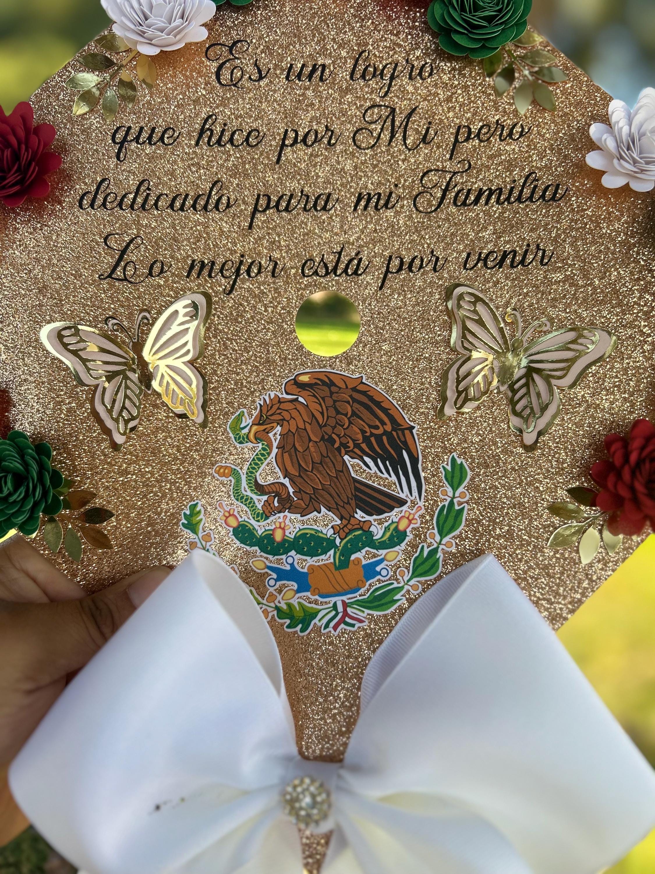 Mexico Grad Cap Decor Custom With Bow Country Graduation Cap Topper ...