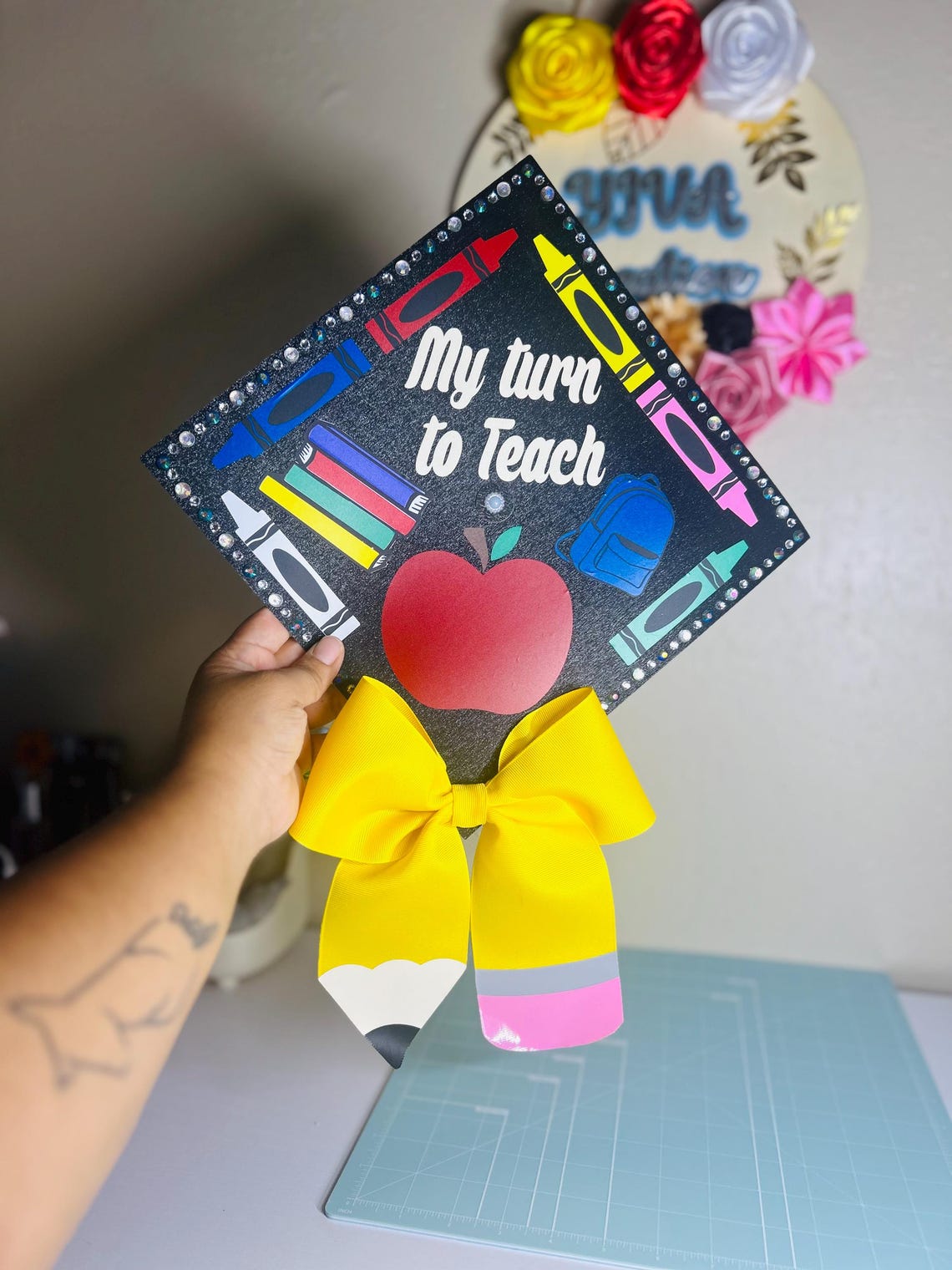Graduation Cap Topper Image Graduation Cap Topper Teacher Cap Topper ...