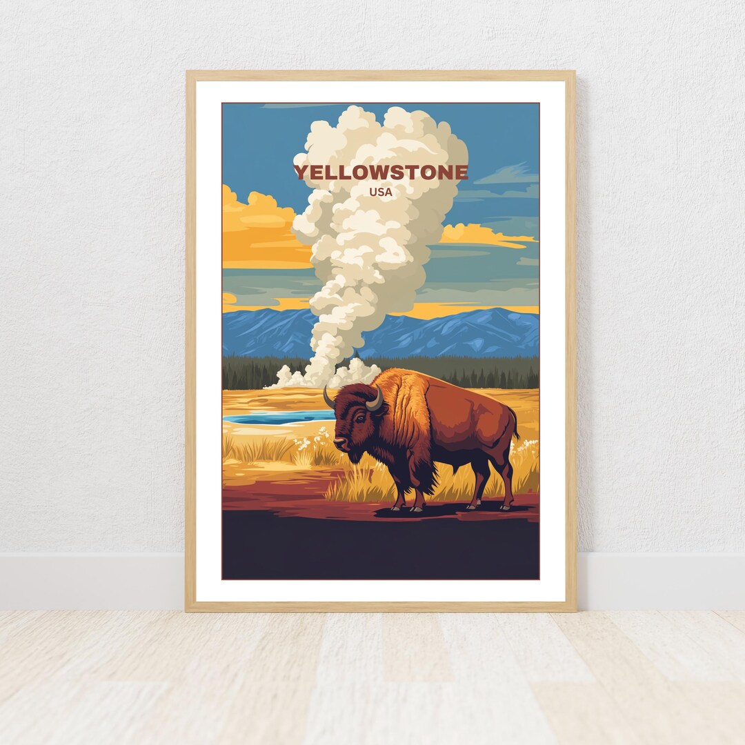 Yellowstone National Park Printable Poster, Travel Poster, Digital ...