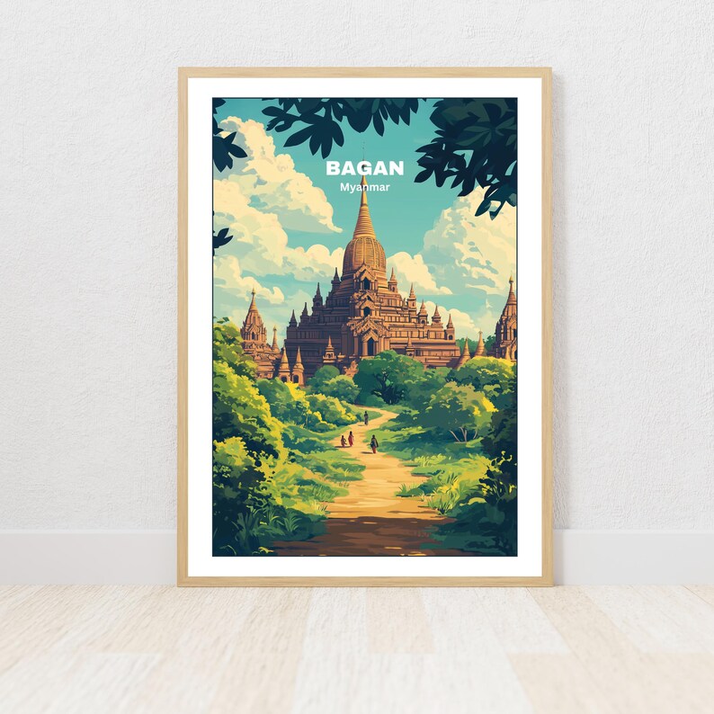 Bagan Printable Poster, Travel Poster, Digital Print, Wall Art, Unique ...