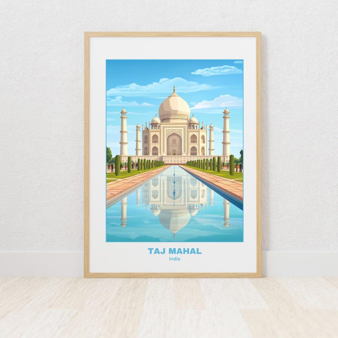 Taj Mahal Printable Poster, Travel Poster, Digital Print, Wall Art ...
