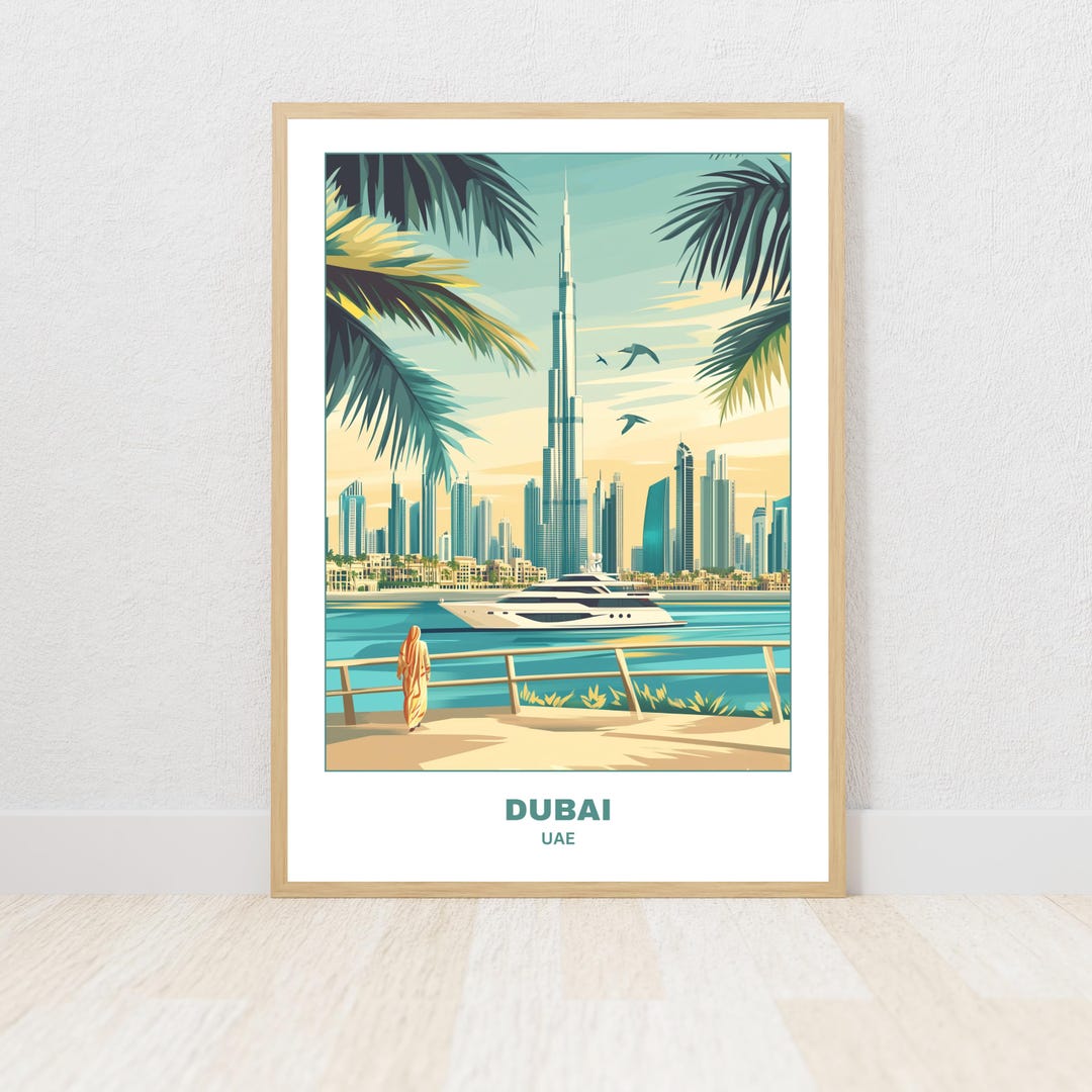 Dubai Printable Poster, Travel Poster, Digital Print, Wall Art, Unique ...