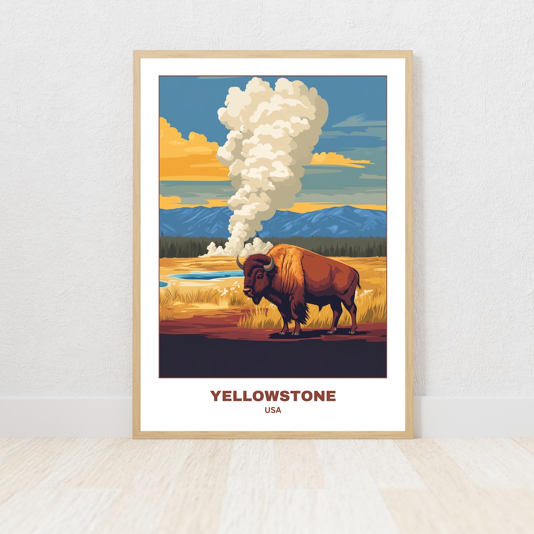 Yellowstone National Park Printable Poster, Travel Poster, Digital ...