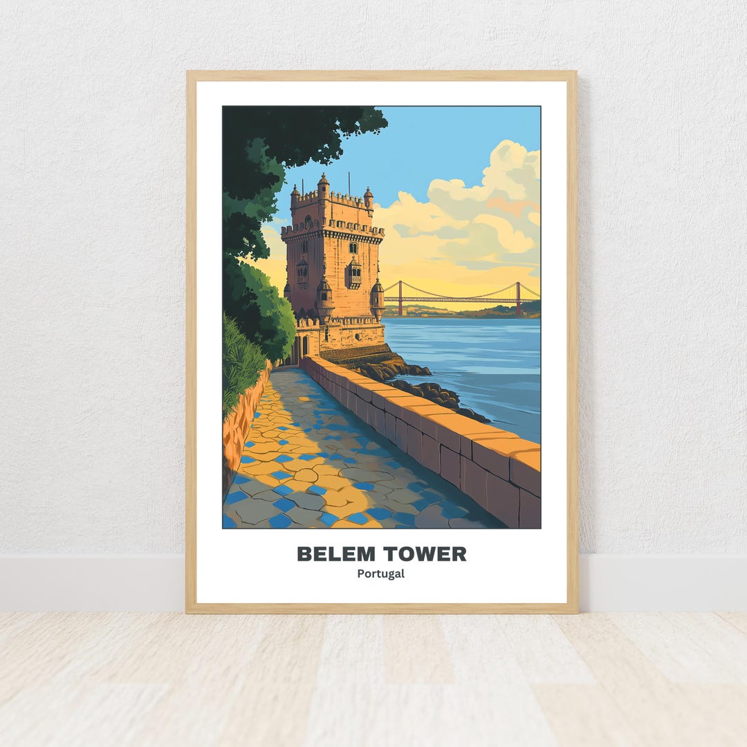 Belem Tower Travel Poster, Portugal Digital Print, Instant Download ...
