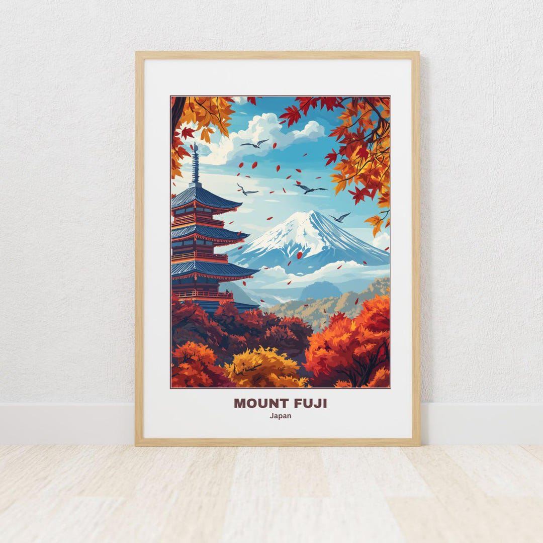 Mount Fuji Printable Poster, Travel Poster, Digital Print, Wall Art ...