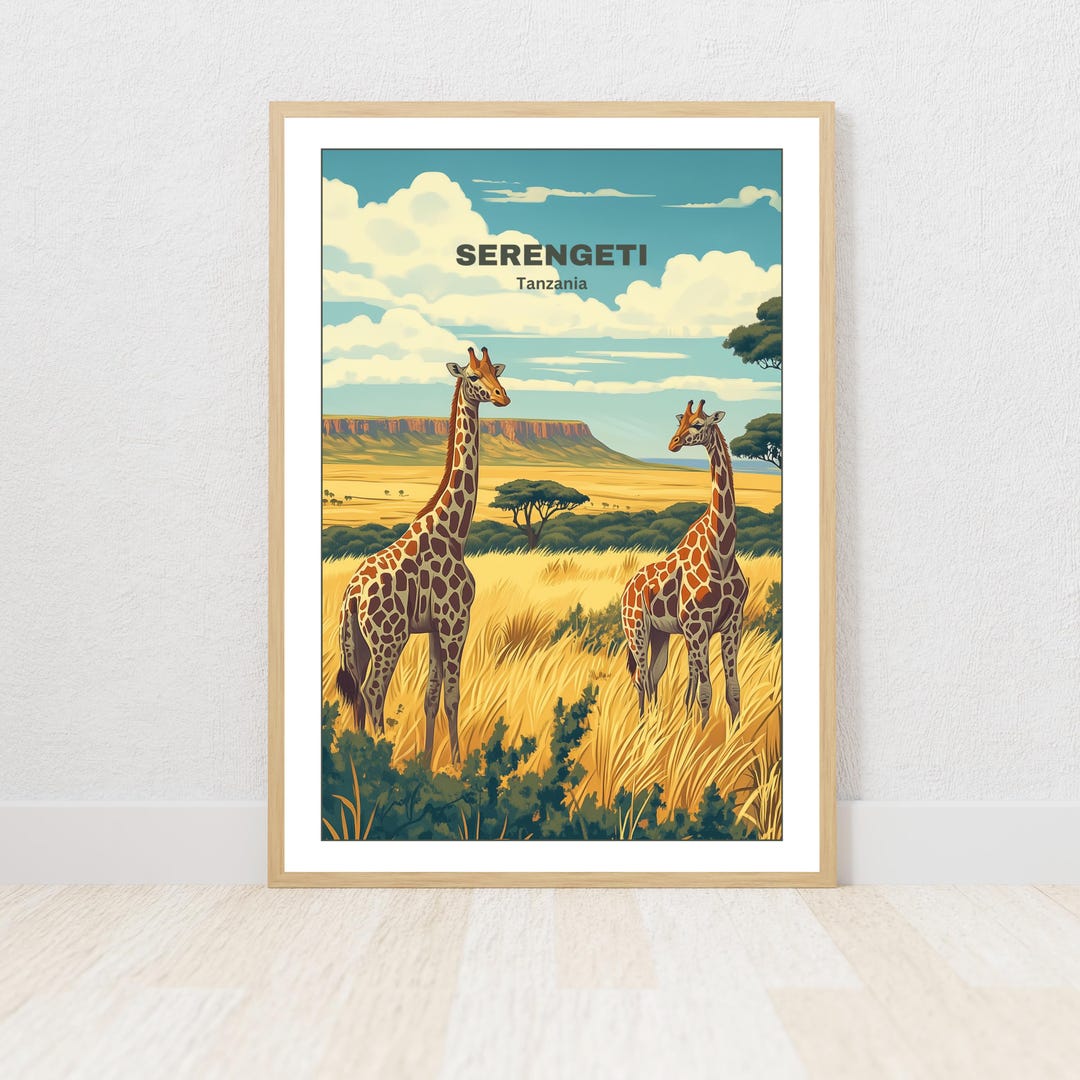 Serengeti Tanzania National Park Printable Poster, Travel Poster ...