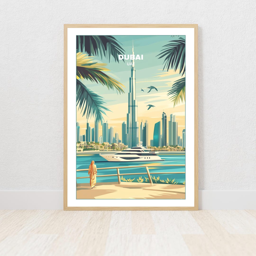 Dubai Printable Poster, Travel Poster, Digital Print, Wall Art, Unique ...