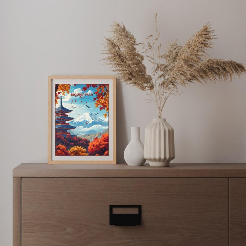 Mount Fuji Printable Poster, Travel Poster, Digital Print, Wall Art ...