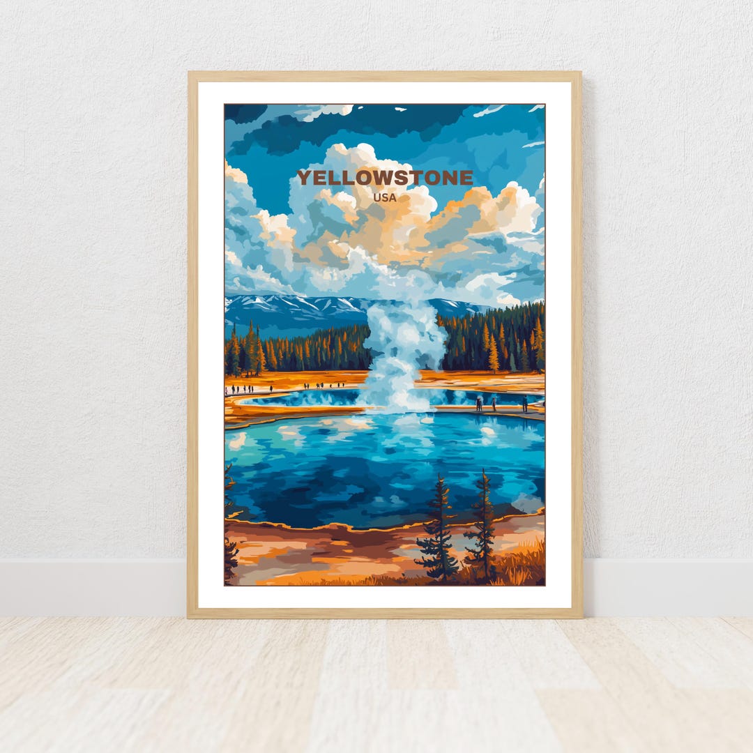 Yellowstone National Park Printable Poster, Travel Poster, Digital ...