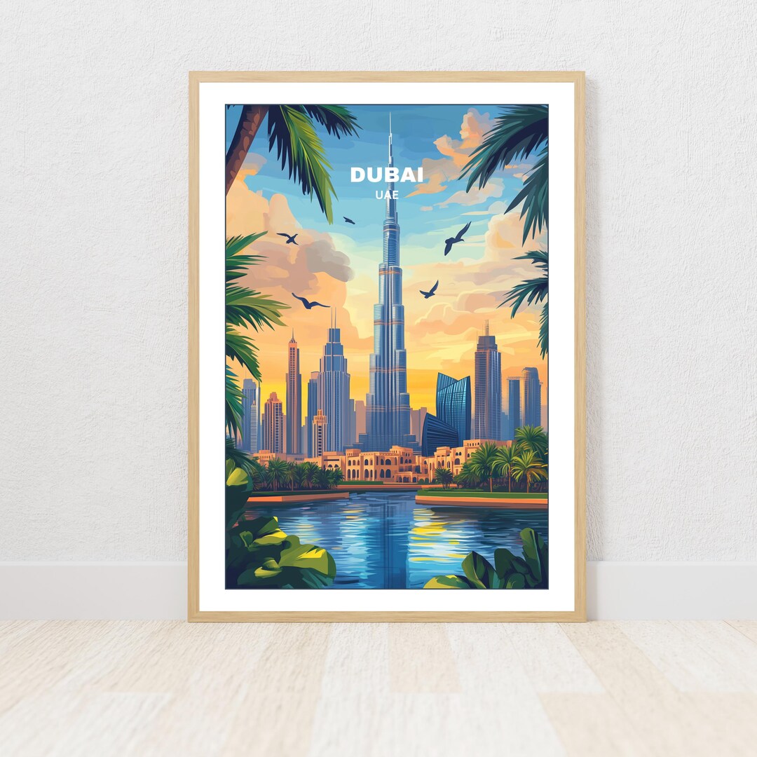 Dubai Printable Poster, Travel Poster, Digital Print, Wall Art, Unique ...