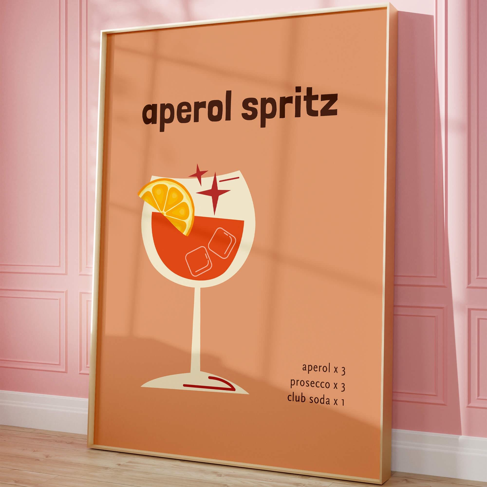 Aperol Spritz Digital Download for Cocktail Lovers Bar Cart Decor ...