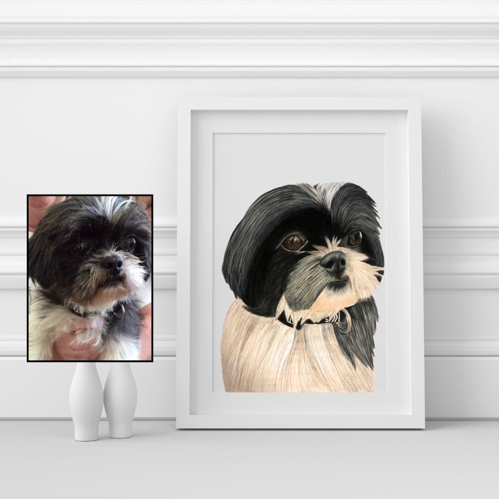 Personalized Drawing of Pets, Custom Commemorative Pet Portrait From a ...